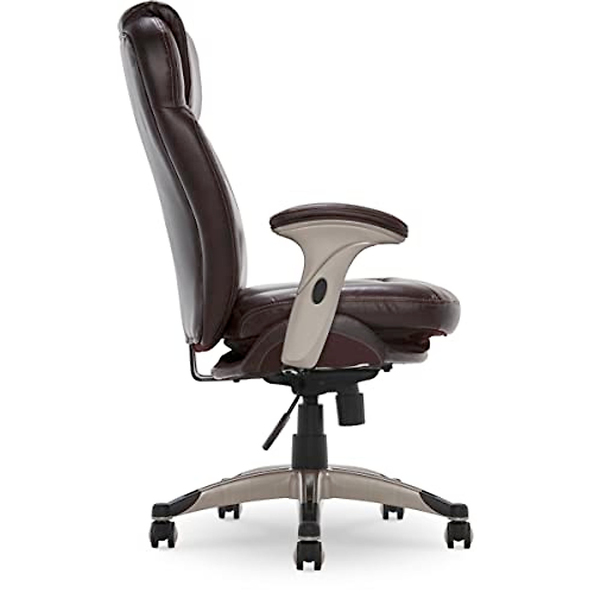 Serta Ergonomic Executive Office Chair Motion Technology Adjustable Mid Back Design with Lumbar Support, Brown Bonded Leather