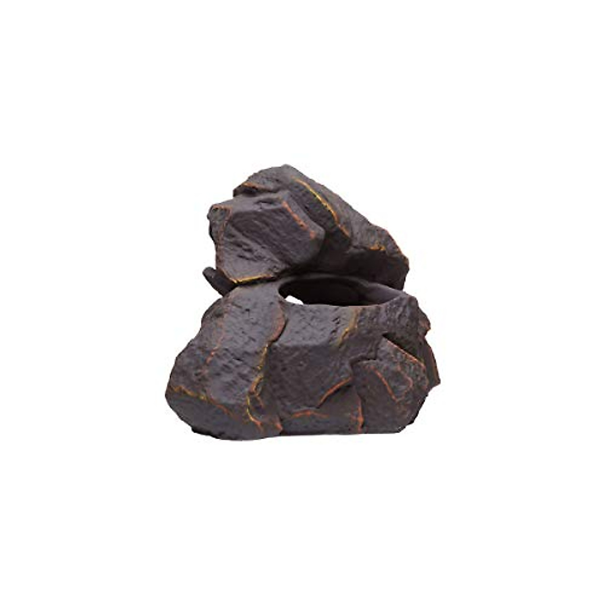 Plecoceramics Ceramic Magma Rock Stone Decoration - Aquarium Fish Tank Hideway Decor - for Cichlids Plecos Bettas