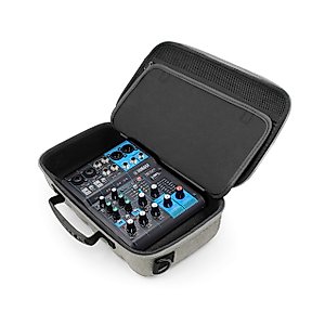 CASEMATIX Gray Audio Mixer Case Compatible With Yamaha AG06MK2 USB Interface or Yamaha AG03MK2 Audio Mixers & Recording Accessories - Includes Carry Case Only with Shoulder Strap and Carry Handle