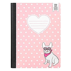 Yoobi Composition Notebook Set - 3 Pack of Composition Notebooks, 100 Sheets Each, Kids Notebooks College Ruled - Rainbow, Frenchie Polka Dot, Pando Unicorn Notebooks - 7.5" x 9.75", 3 Pack