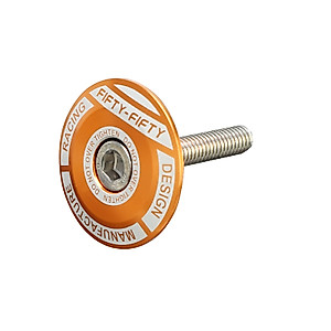FIFTY-FIFTY Bike Headset Top Cap with Bolts, 1-1/8 Stem Top Cap with Bolt for MTB, Road Bike (Orange)