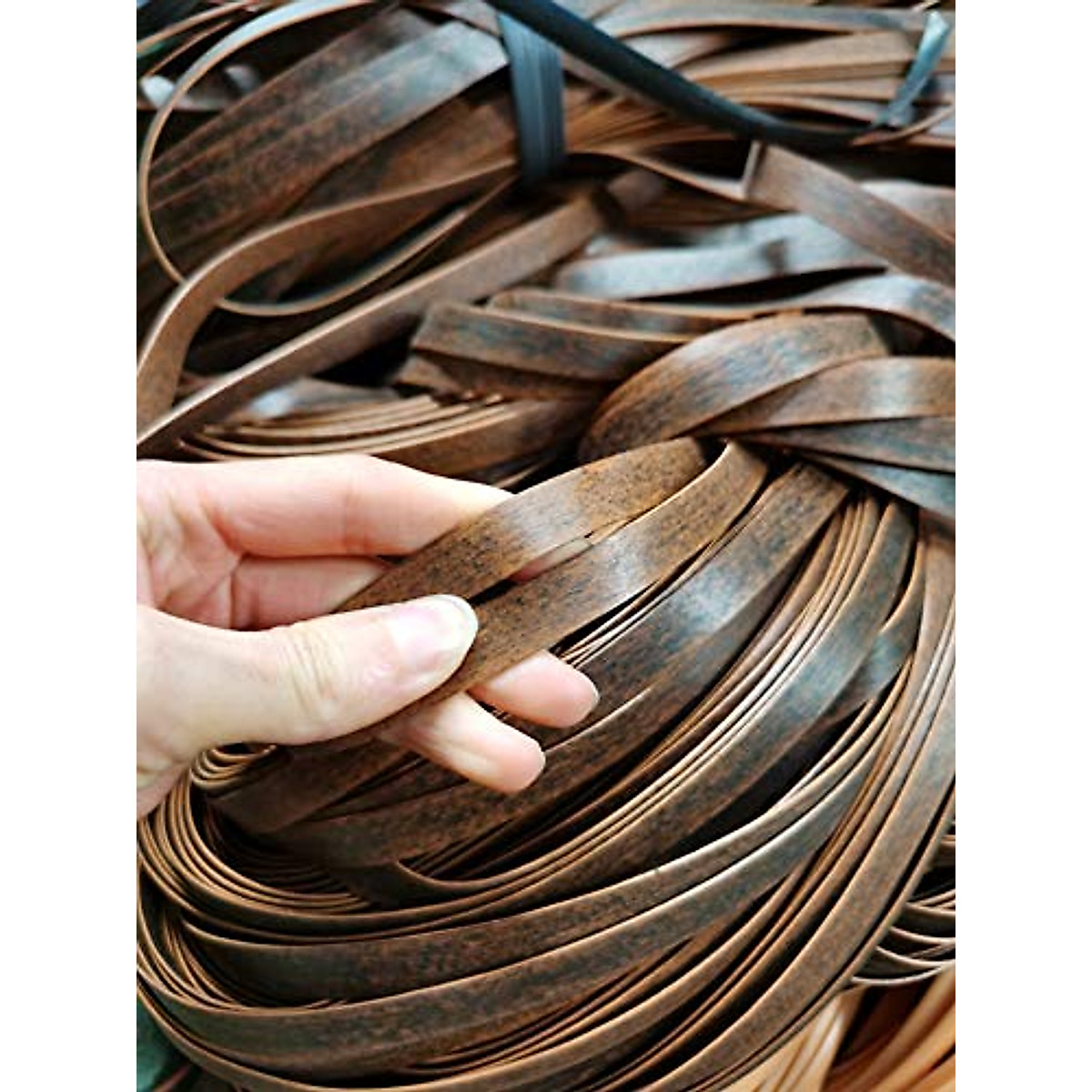 ODSK Light Brown Woven Rattan, Plastic PE Wicker Repair Material for Garden Chair Coffee Table Patio Furniture Storage Basket Hand-Woven DIY Material