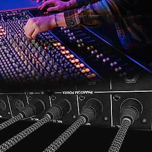 GeoHN.G XLR Microphone Cable 10FT-2 Pack, 3-Pin Heavy Duty Balanced Microphone Cord XLR Male to Female Nylon Braided Speaker Cable for Mixer/Recording Studio/Speaker Systems