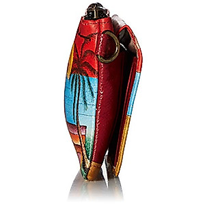 Anna by Anuschka Women's Hand-Painted Genuine Leather Flap Organizer Wallet - Viva Cuba
