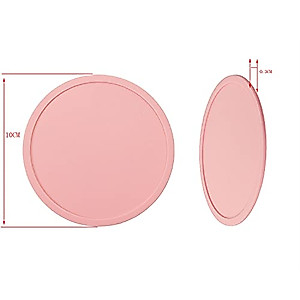 ONLYKXY 3 Pieces 3.93 Inch Silicone Coasters, Round Coasters for Drinks, Beverage Coffee Tea Coaster (Pink)