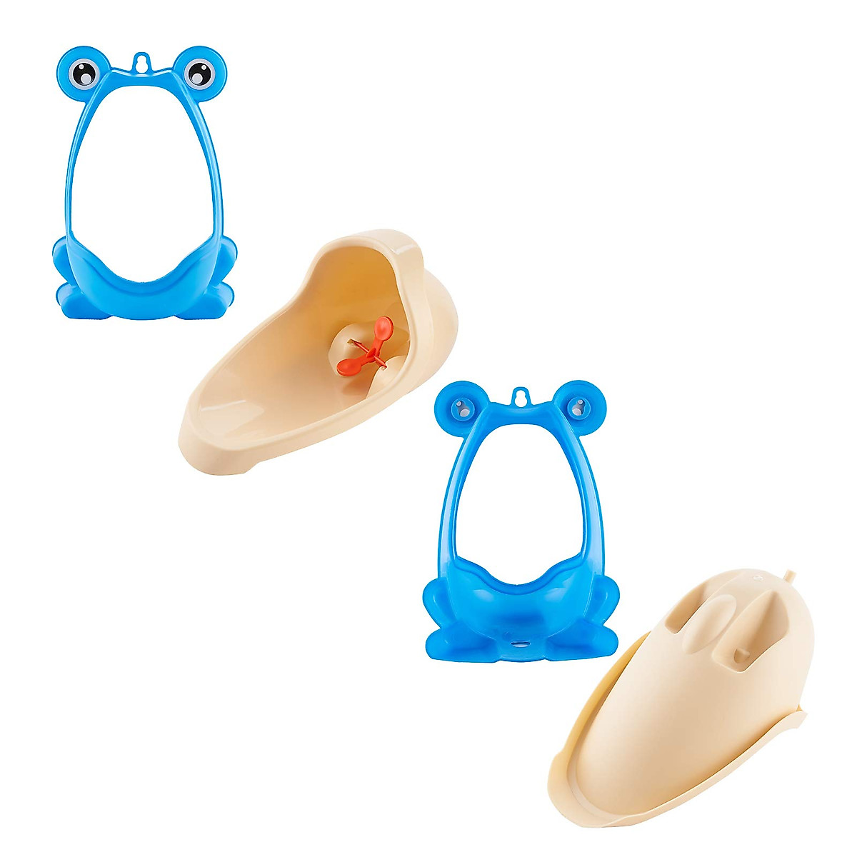 Facelivo No-Touch Cleaning Cute Frog Potty Pee Training Urinal for Toddler Boys, with Funny Aiming Target - Blue