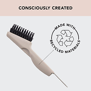 Kitsch Double Sided Hair Brush Cleaner Tool 2-in-1 Comb Cleaner | Eco-Friendly Hair Brush Rake | Double Edge Hair Remover Brush & Hairbrush Cleaner Solution for Hair Brush Maintenance, Gifts for Women