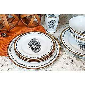 Harry Potter Hogwarts House Logos 16-Piece Ceramic Dinnerware Set