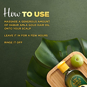 Dabur Hair Oil- Amla Gold, Serum, Almond and Henna - 300 ml - Natural Treatment for Women - Hair Fall Prevention, Scalp Nourishment and Strong