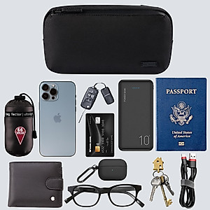 Bag Factor Small EDC Minimalist Crossbody Sling Bag for Men and Women – RFID Phone Bag Wallet – Chest Shoulder Backpack (Black)