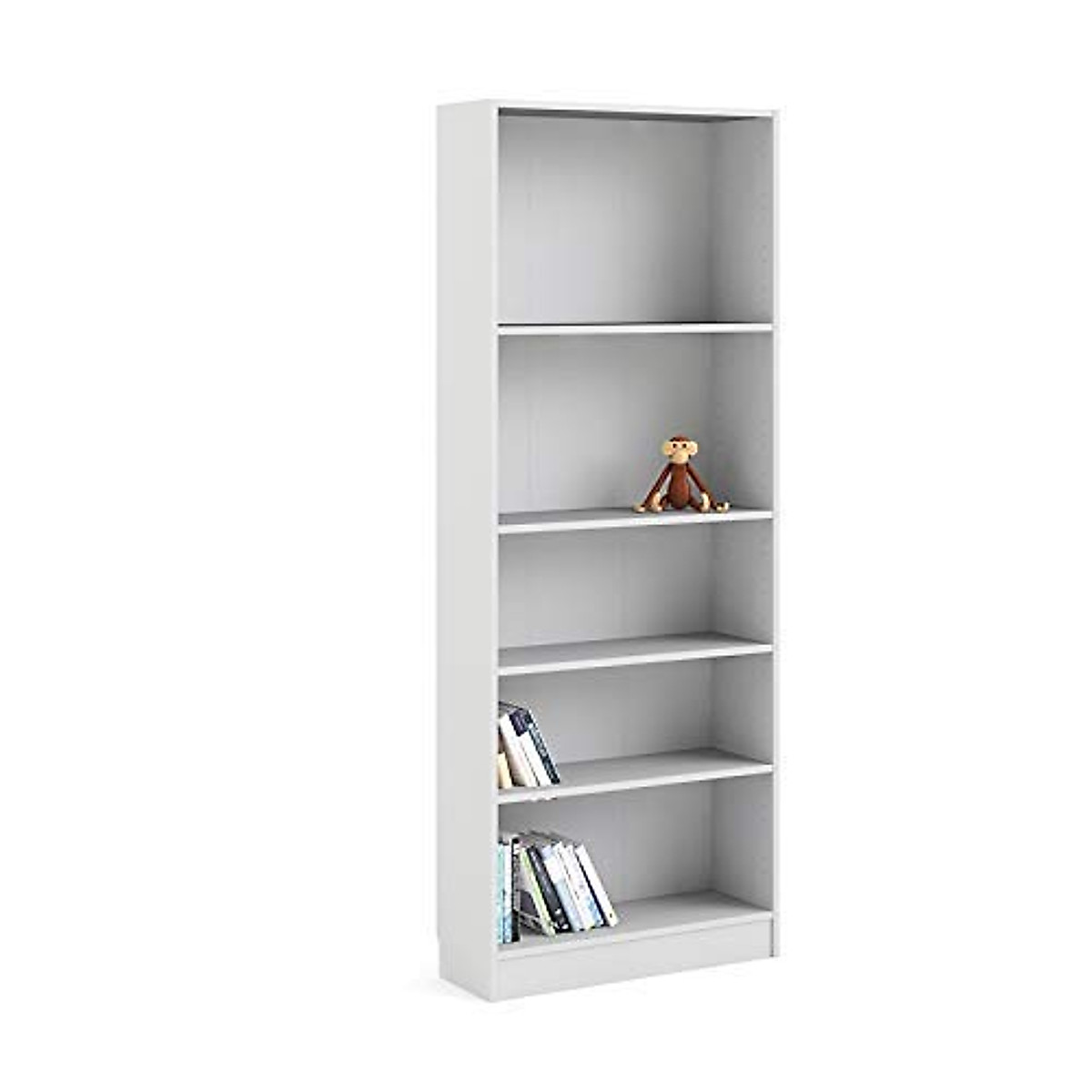 Tvilum Element Wide 5 Shelf Bookcase, Tall, White