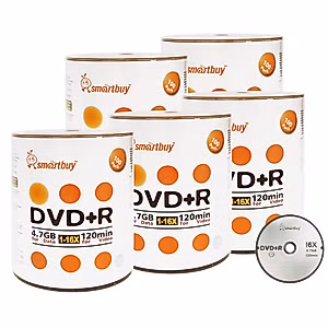 Smart Buy 500 Pack DVD+R 4.7gb 16x Logo Blank Data Video Movie Recordable Disc, 500 Disc 500pk
