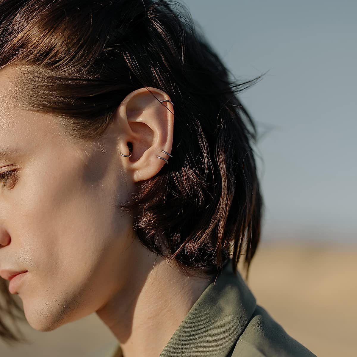 Cz Cuff Earrings Non-Piercing for Women Various Styles,12 Pairs Ear Clip 6 Styles Cartilage Clip On Earrings Set Fake Cartilage Earring Helix Jewelry (2 piece suit)