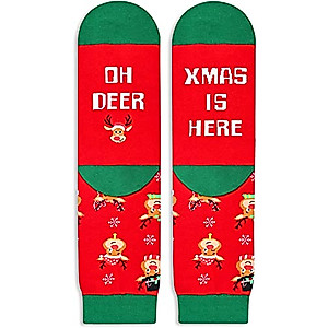 Zmart Novelty Reindeer Socks for Women Reindeer Socks Men, Reindeer Gifts, Funny Christmas Socks Christmas Gifts