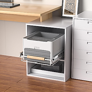 FESDOS Roll-Out Extendable Sliding Basket Pull-Out Cabinet Organizer Slide Out Pantry Shelves Cabinet Shelves for Kitchen, Under Sink, Bathroom, Wardrobe, Opeingning Requied 11.8"-18", Set of 2