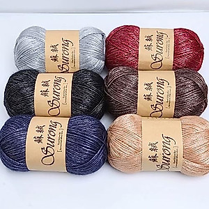 2 Set 1 Roll 100g Crochet Yarn Strong Warmth Multiple Colour Hand Knitting Thick Wool Thread Cotton Yarn for Gift Yarn Balls