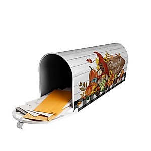 Fall Mailbox Covers Gnome Pumpkin Maple Magnetic Waterproof Post Box Cover Happy Fall Y'all Wraps Post Letter Box Cover Garden Decor Standard Size 18" X 21"in