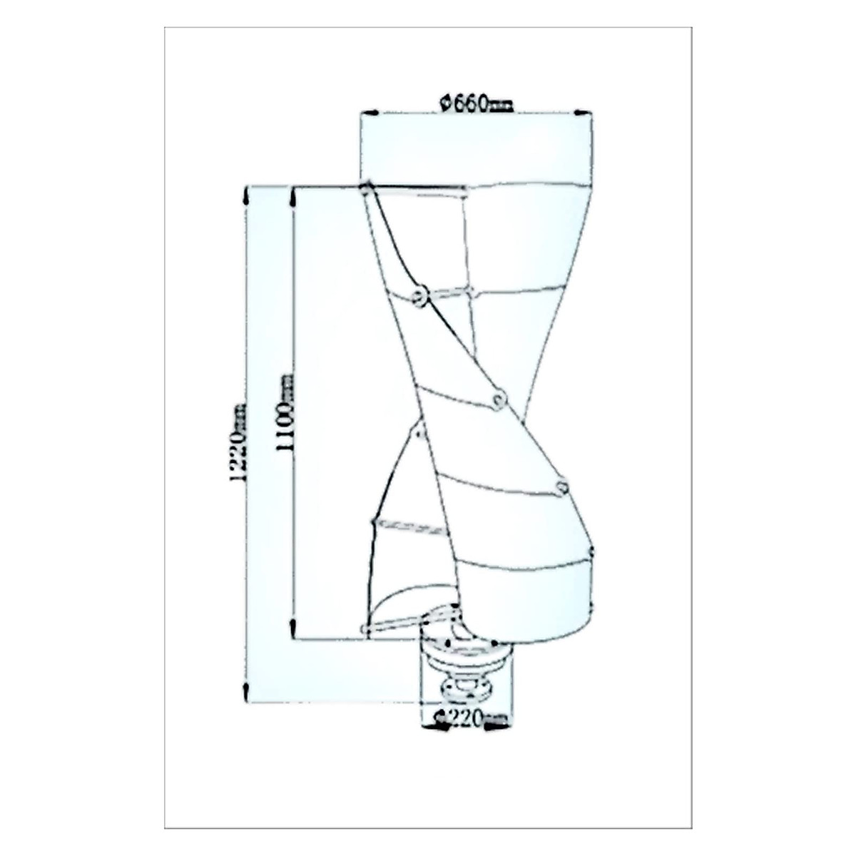 YAZURI 12000W Wind Turbine, 110V/220V Vertical Spiral Wind Turbine, maglev Wind Turbine, can Meet The Daily use (12V 24V 48V 36V Optional) (Size : 48V)