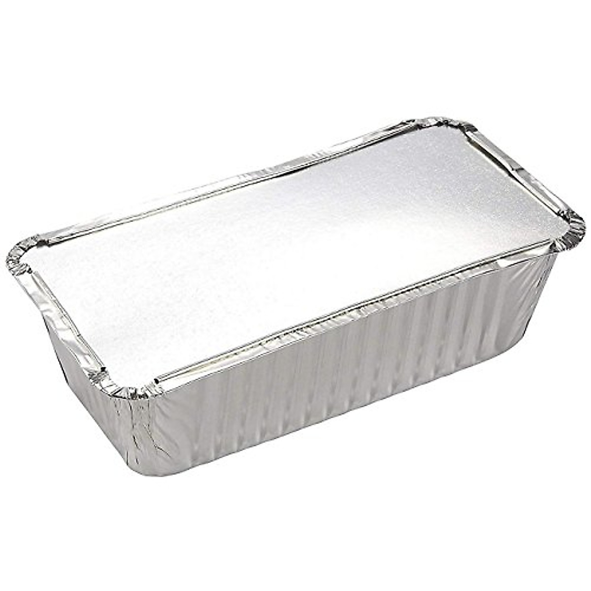 Large Aluminium Pans with Lids 8x4 In - (50 Pack) Disposable Foil Pan Food Containers - Best Tin Pans for Takeaway, Baking, Frozen & Food Storage