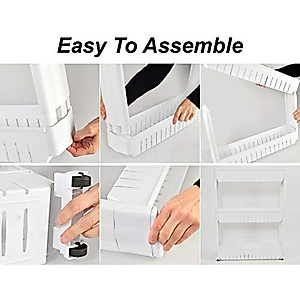 Home-X Slim 3-Tier Rolling Cart for Laundry Room and Bathroom Organization, Space-Saving Storage with Shelves and Wheels, Small Pantry Shelf, Narrow Organizer, White Shelving Unit