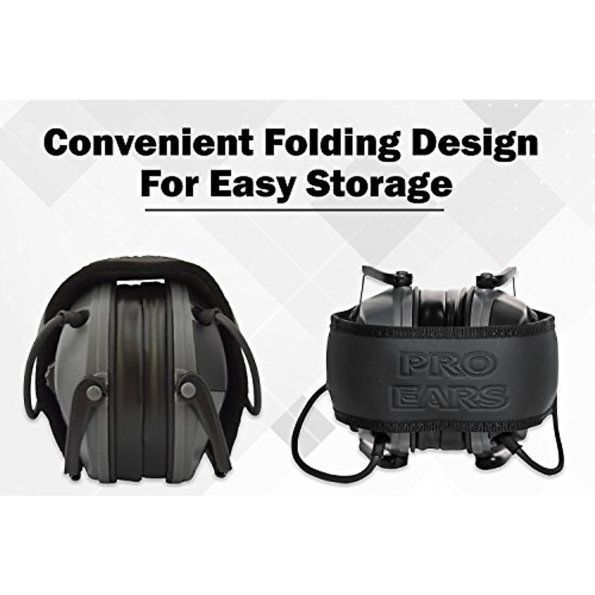 Pro Ears Silver 22 Electronic Hearing Protection, Noise Reduction Rating 22dB, Dynamic Level Sound Compression Technology, Automatic Gain Control, Gold Connectors, Gel Ear Seals, Adjustable Headband