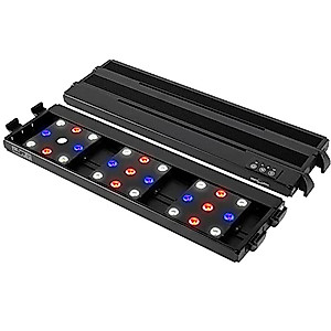 REPTI ZOO Dimming LED Aquarium Light Hood, LED UVB Reptile Light and LED Colorful Lights for Reptile Aquarium Tank Day and Night Use, 6 Flash Modes & Modular Plug Install