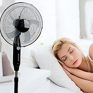 HSPLXYT Oscillating Pedestal Fan,Floor Fans/Solar Fans/Camping Fans, Adjustable Height, 3 Speeds, for bedroom, home, office and warehouse, factory, outdoor use, 18"