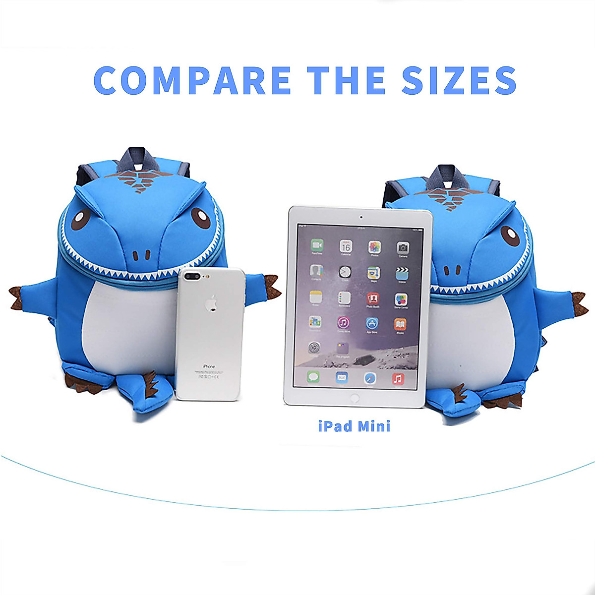 HANZE Dinosaur Backpack Toddler Kids Child Cute Fashion Waterproof 3D Cartoon Bag for Boys and Girls Toddlers, Blue…