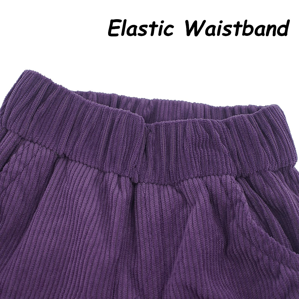 Kids Girls Harem Long Pants Bloomers Corduroy Trousers Loose Tracksuit Bottoms Purple, 4-5 Years