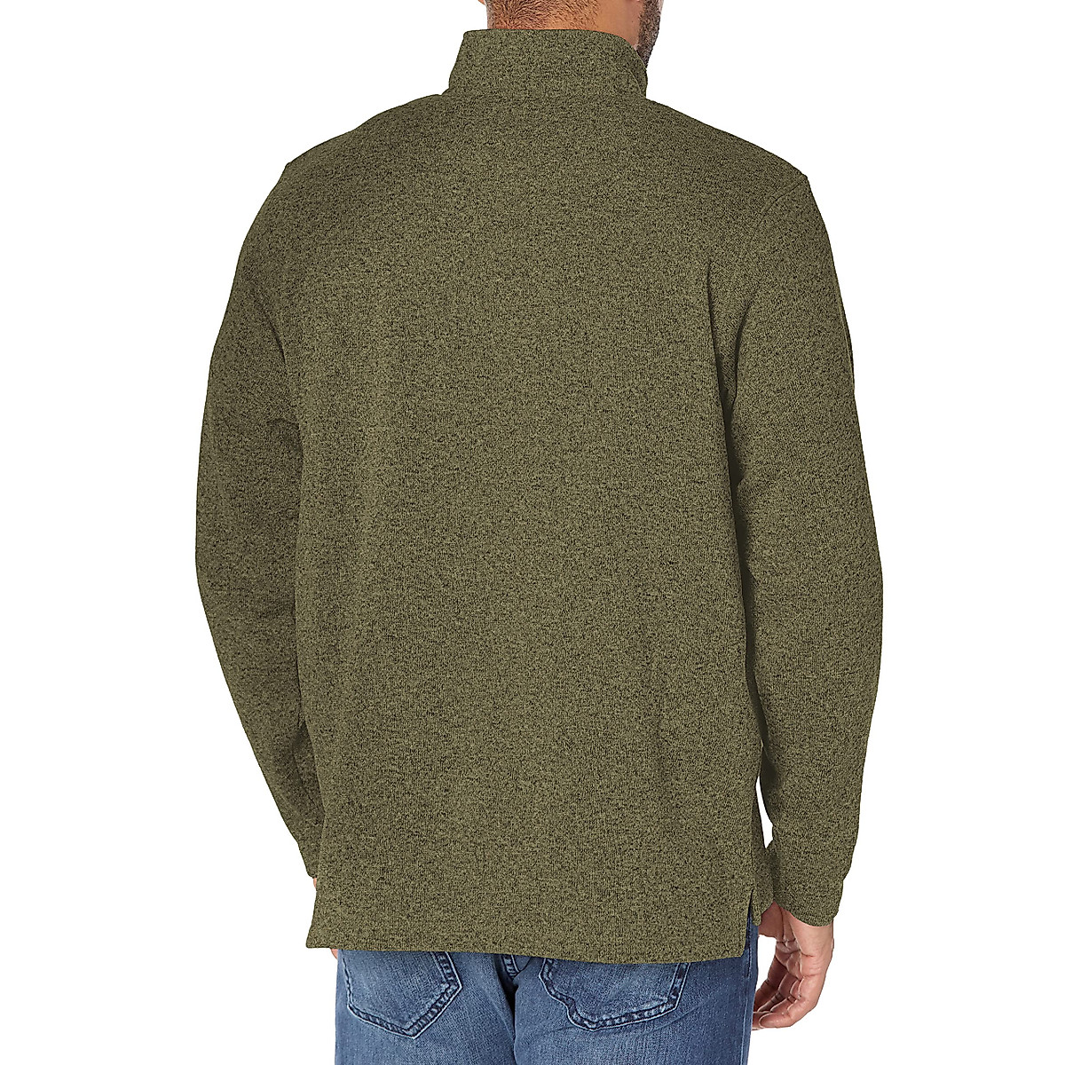 Wrangler Authentics Men's Long Sleeve Fleece Quarter-Zip, Olive Night, X-Large