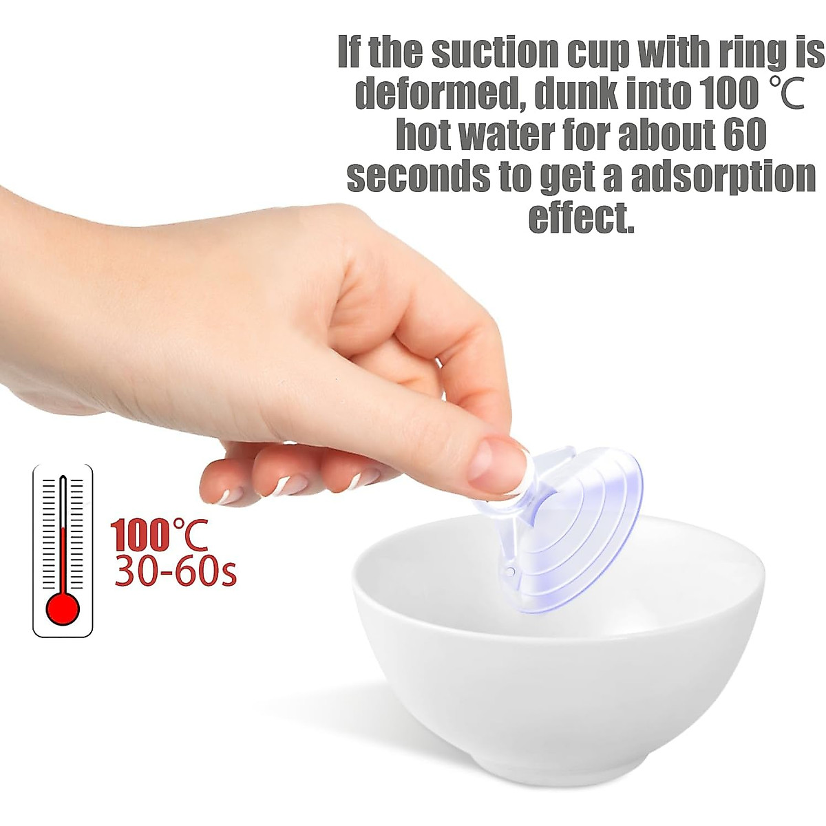 AccEncyc 24Pcs Suction Cups with Loops Window Suckers with Ring Car Glass Windshield Sunshade Suction Cups Aquarium Heater Suction Cups Glass Suction Pads for Seasonal Xmas Decorations (Clear)