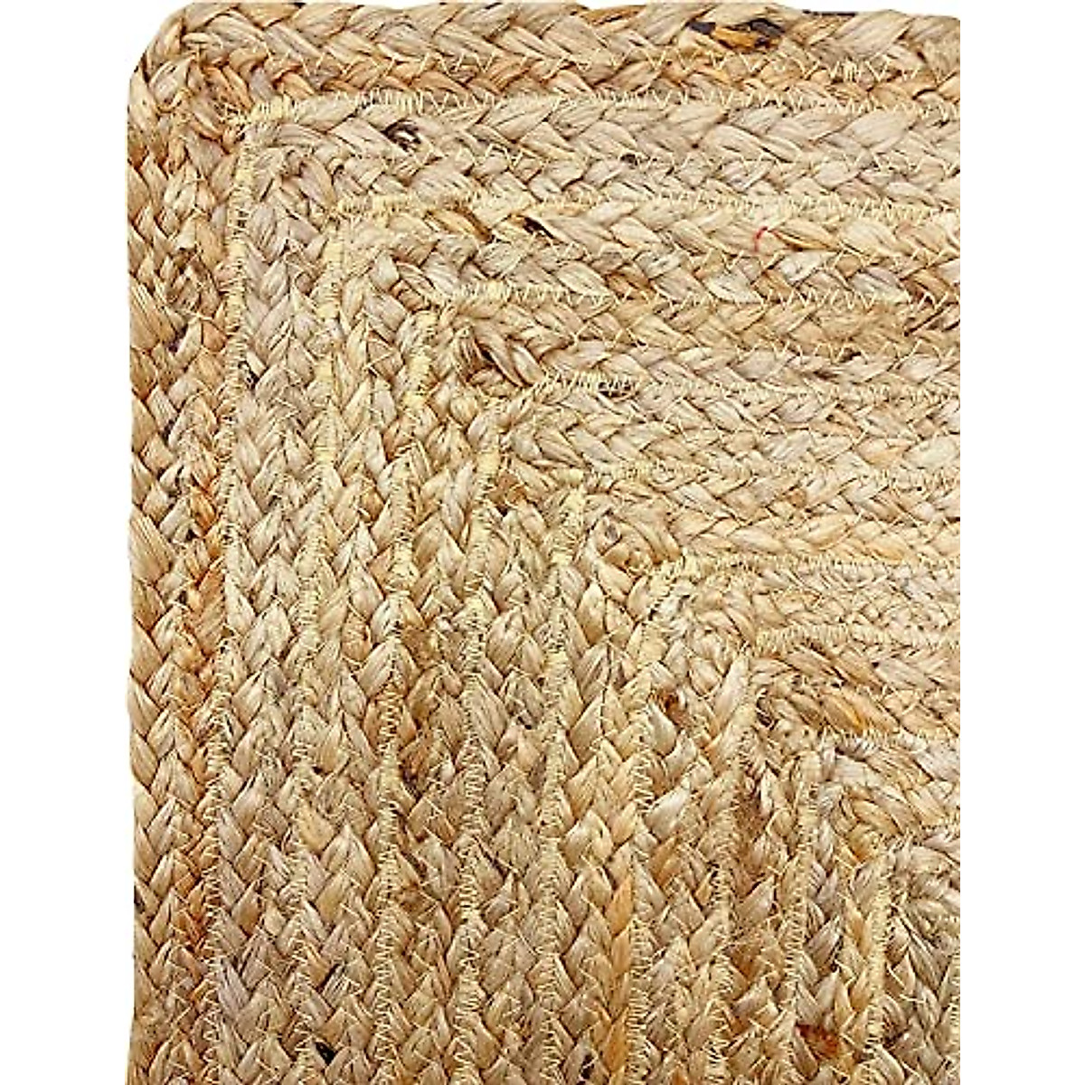 KEMA 2x3 Feet Handwoven Jute Braided Area Rug, Natural Yarn - Rustic Vintage Braided Reversible Rectangular Rug- Eco Friendly Rugs for Bedroom, Kitchen, Living Room, Farmhouse