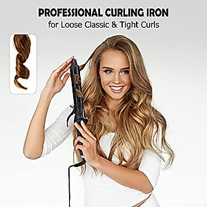 CNAIER 2-in-1 Hair Straightener Curling Iron 1 Inch Produces Classic Curls and Straightening – for use on Short, Medium, and Long Hair, Curls Beautifully & Straightens Well