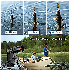 MIAO LAB HD 20-40X Zoom Lens with Tripod Telephoto Mobile Phone Lens Telescope for iPhone13 Samsung Other Smartphones Hunting Camping Sports