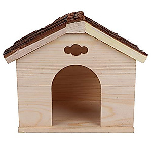 POPETPOP Guinea Pig Wooden House Bed Small Pet Animal Bed Nest Mini House for Squirrel Dutch Pig Hamster Hedgehog Rat Chinchilla