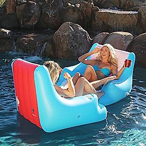 GoFloats Lazy Buoy Floating Lounge Chair with Cup Holders - The Most Comfortable Pool Float Ever