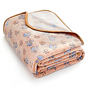 Allisandro Luxurious Dog Blanket, 350 GSM Super Fuzzy Microplush Fleece Pet Blankets for Small Medium Large Dogs and Cats, Brown, 40 x 32 Inches