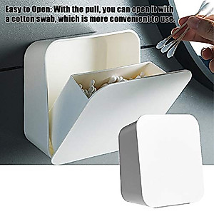 BiJun Qtip Holder Wall Mount, Cotton Swab Storage Box, for Cotton Balls,Cotton Swabs,Q-Tips,Cotton Rounds,Makeup Pads Storage Canister, for Bathroom, Bedroom