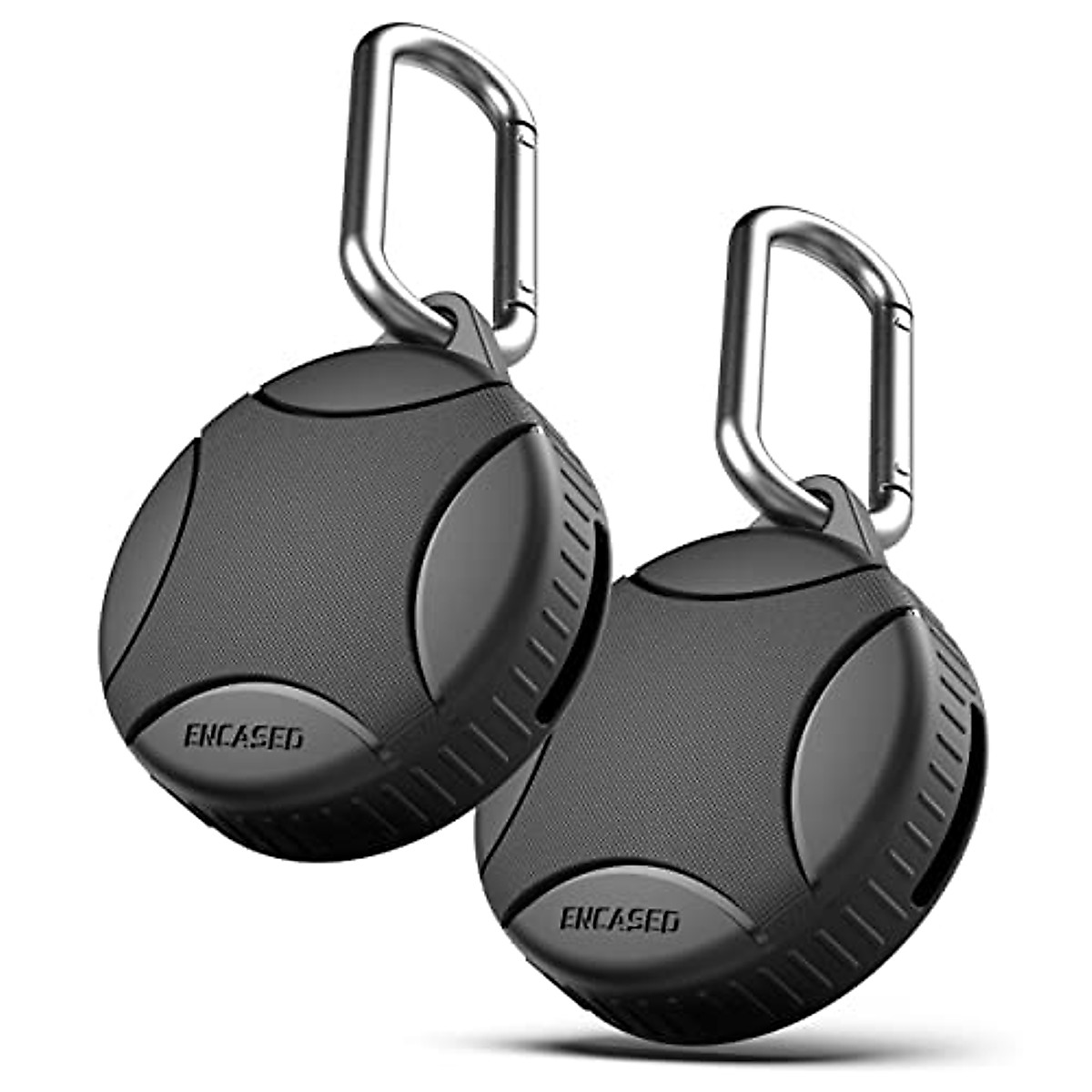 Encased Waterproof Airtag Case Compatible with Apple Airtag Keychain Holder Black - 2 Pack