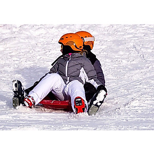 Avalanche Brands - 48" Classic Downhill Toboggan Snow Sleds - Red & Pink