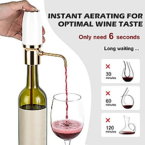 WINIRINA Automatic Wine Aerator Pourer Electric Smart Decanter，Dispenser Rechargeable with Micro USB Cable