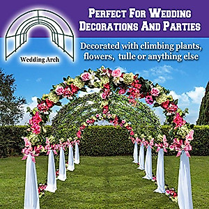 Benefit-USA Multi-Size Large Garden Support Arch Frame Climbing Plant Arch Arbor for Flowers/Fruits/Vegetables (19.7'X9.8'X7'), Green