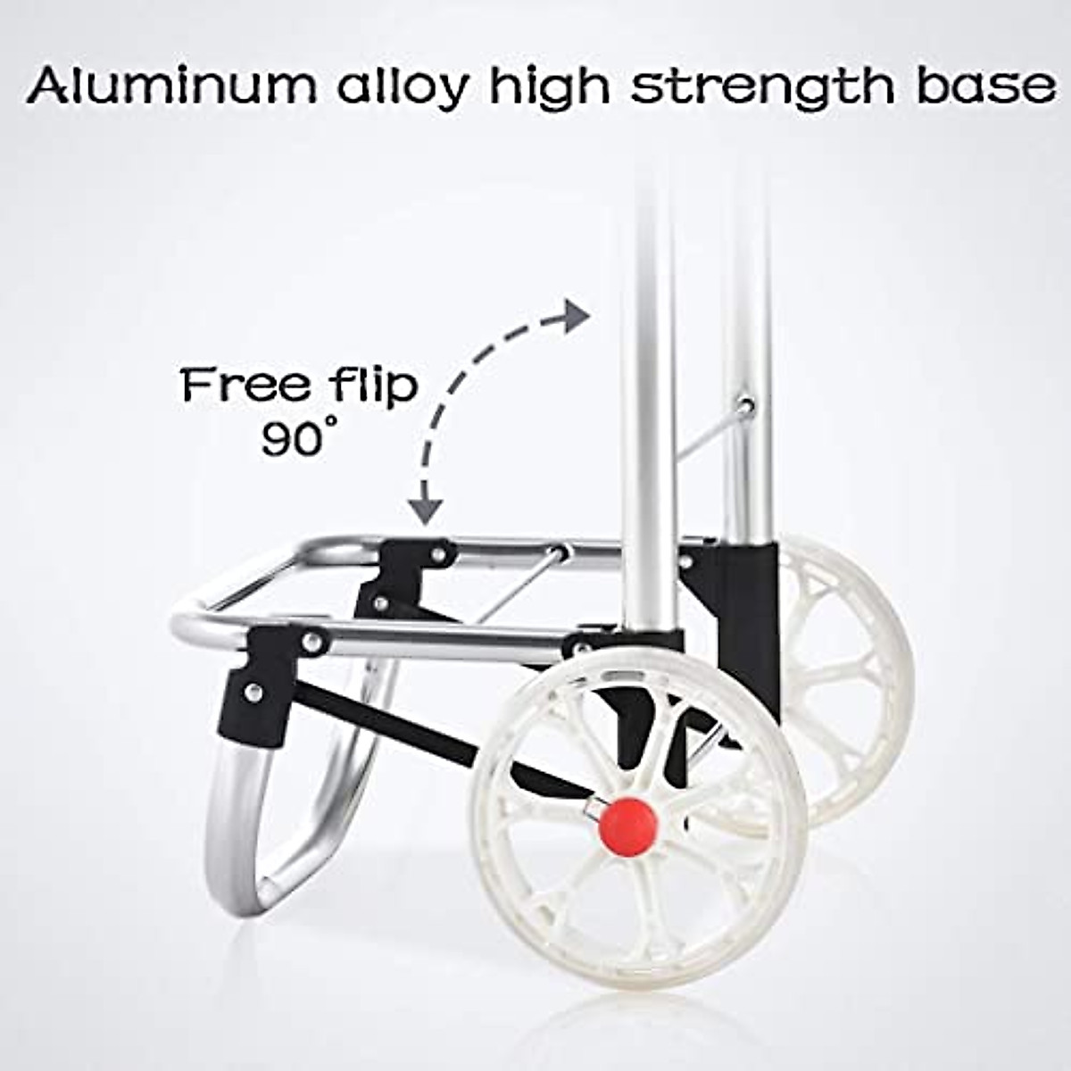 Shopping Cart Folded Stair Climbing Cart Trolly Grocery Utility Cart with Wheel Removable Canvas Collection Bag 25 Kg Capacity