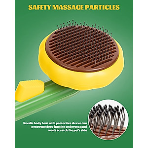 Awpland Cat Brush for Shedding, Sunflower Shape Self Cleaning Slicker Brush for Dogs Cats Puppy Rabbits, Cat Hair Brush for Removing Loose Hair, Fur, Undercoat, Mats, Tangled Hair, Knots