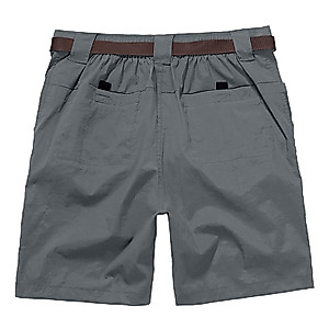 Jessie Kidden Womens Stretch Cargo Hiking Shorts Quick Dry Elastic Waist 7" Casual Shorts for Women Grey