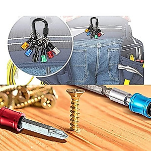 ZFBB 1/4inch Hex Shank Aluminum Alloy Screwdriver Bits Holder Extension Bar Drill Screw Adapter Change Keychain Portable