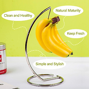 Banana Tree Hanger, Stainless Steel Banana Hanging Bracket Wire Banana Tree Stand,Fruit Bowl For Kitchen Counter, Keep All Your Bananas Fresh