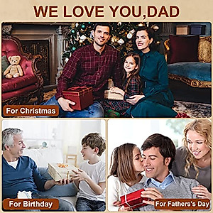 Gifts for Dad, World's Best Dad Ever Leather Valet Tray, Birthday Gifts for Dad Stepdad Men, Christmas Stocking Stuffers for Dad from Kids Daughter Son, Nightstand Organizer for Dad Presents, Brown