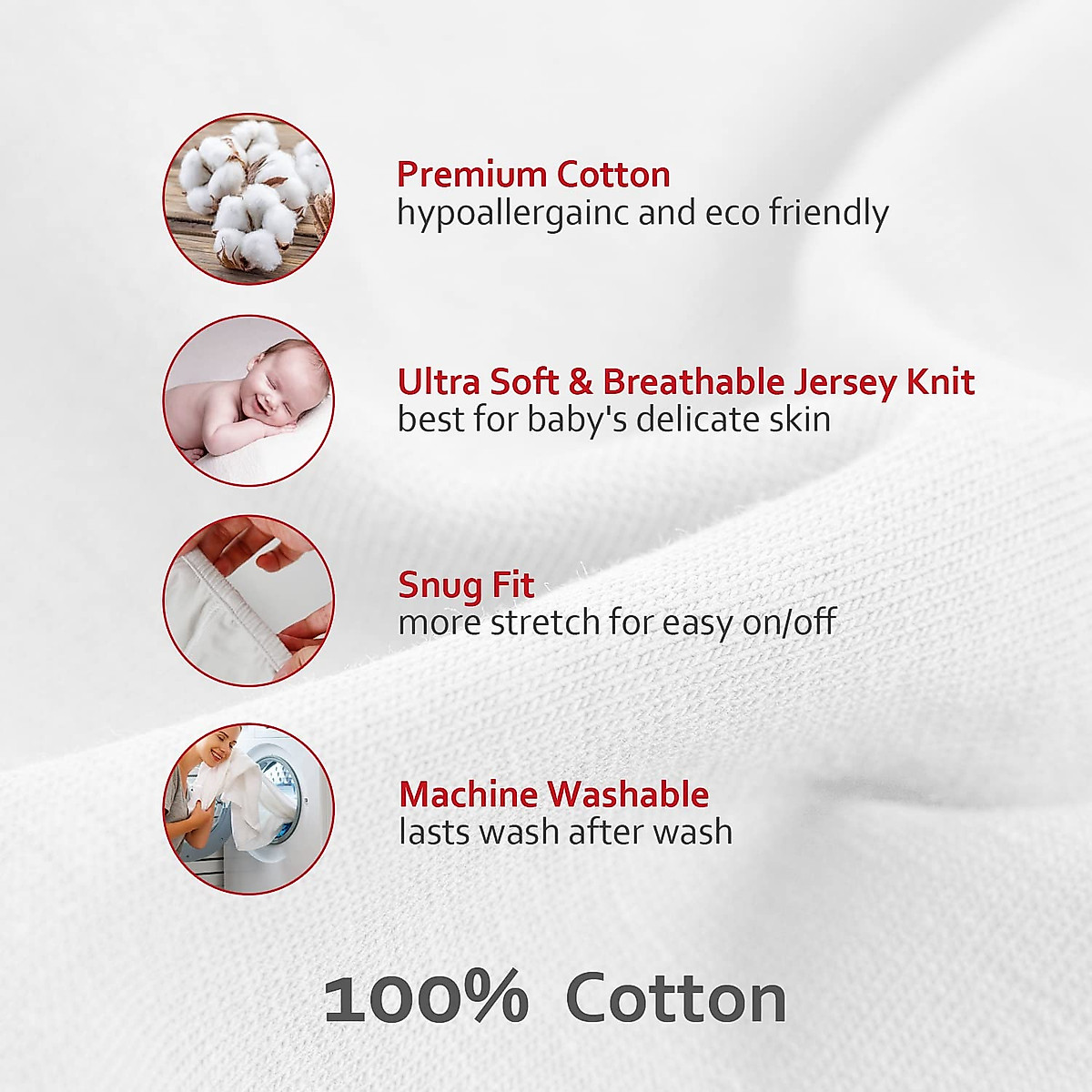 Pack and Play Sheets Fitted, 100% Cotton, Compatible with Graco Pack n Play, Ultra Soft Breathable Mini Crib Sheets, Convertible Playard Mattress Cover, Hypoallergenic Playard Playpen Sheets, Pink