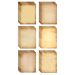 Stationery Paper, 100 Sheets, Aged Look Vintage Antique Old Fashion Parchment Paper, Letter Size 8.5 x 11 inch, Double Sided Printing Paper, by Better Office Products, 6 Designs, 100 Pack